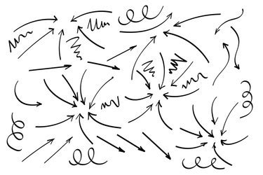 Doodle Flowchart Shapes Symbols Pointer Royalty Free Vector
