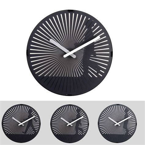 Motion Clock Modern Black Large Big Atomic Analog Decorative Wall Clock
