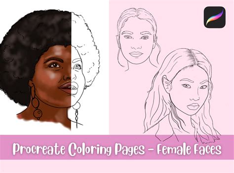 Women Procreate Coloring Pages Procreate Coloring Page Procreate