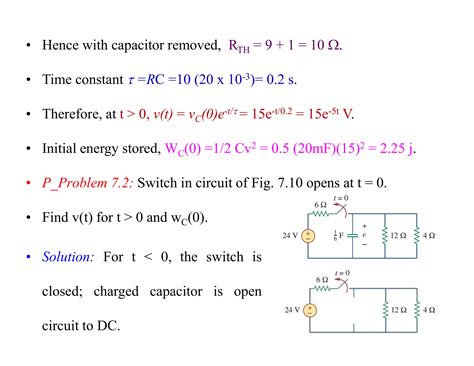 first order circuits linear circuit analysis ppt