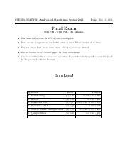 Final Sample 3 Pdf CSE373 MAT373 Analysis Of Algorithms Spring 2021