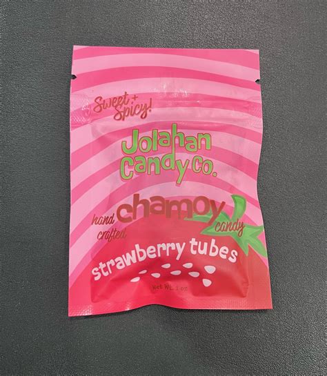Chamoy Strawberry Tubes 1 Oz Jolahan Candy Co