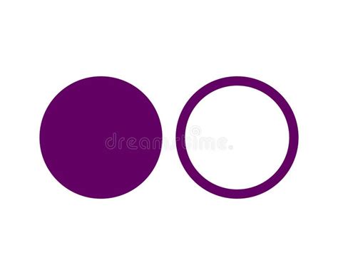 Circle Shape And Circle Outline Stroke Purple Symbol Vector Stock Vector Illustration Of