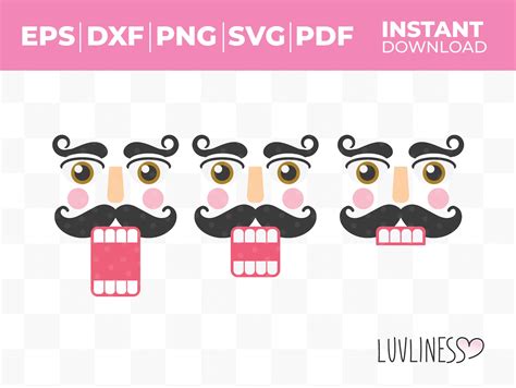 Set Of 9 Nutcracker Face Svg For Cricut And Silhouette Etsy
