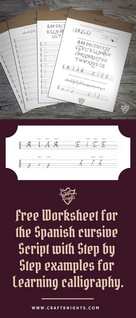 Free Worksheet For Spanish Cursive Script Step By Step Alphabet
