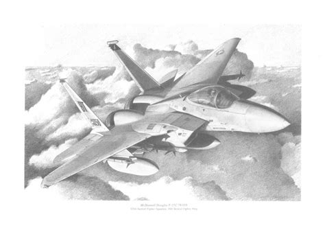 Mcdonnell Douglas F 15c Strike Eagle Original Drawing By Graham Henderson Gava — Hansen Fine Art
