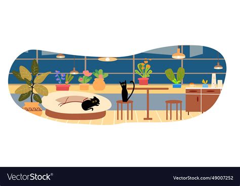 Cute Cats Play At Home Royalty Free Vector Image