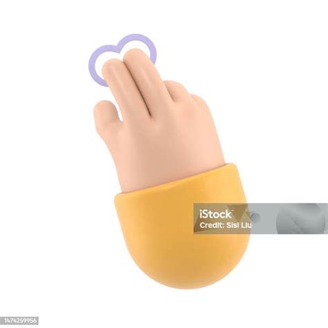 만화 제스처 아이콘 모형터치 스크린 제스처 라인 아이콘3d 그림 두 손 터치 버튼 만화 캐릭터 손3d 흰색 배경에 렌더링 3차원