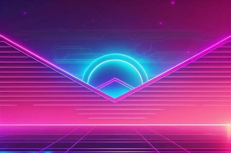 Synthwave Retro 배경 생성 Ai와 함께 레트로 신스 웨이브 사이버 크 배경 프리미엄 사진