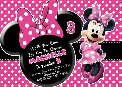 Dinywageman Minnie Mouse Template Invitations