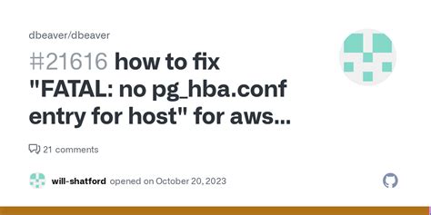 How To Fix FATAL No Pg Hba Conf Entry For Host For Aws Rds Postgres
