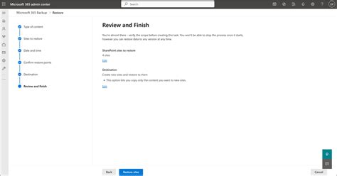 在 Microsoft 365 備份 中還原數據 Microsoft Learn