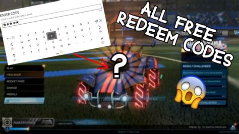 All Free Redeem Codes In Rocket League Updated 2020 Youtube