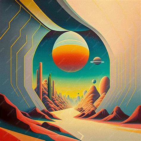 Premium Photo Pop Art Minimalism Retro Futurism Art Environmental Art