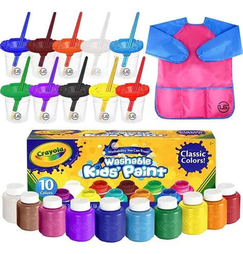 Pintura Lavable Para Niños 10 Colores 10 Tazas De Pintura S Meses