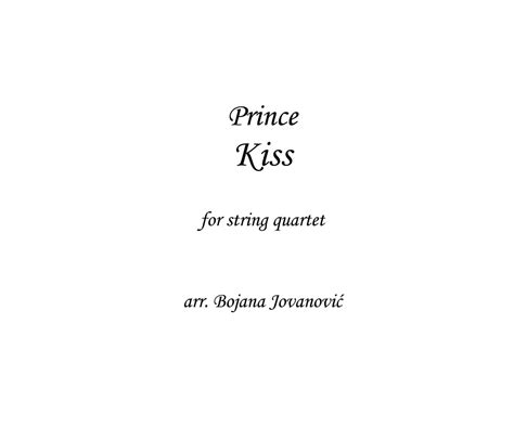 Kiss Sheet Music Prince For String Quartet Violin Viola Cello