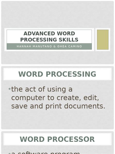 Advanced Ms Word Processing Guide Pdf