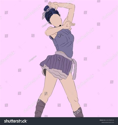 Vector Illustration Female Kpop Idol Dancing Stock Vector Royalty Free