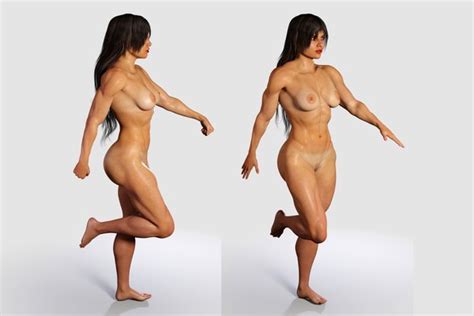 裸のボディービルダー筋肉の女性が装備 Dモデル TurboSquid