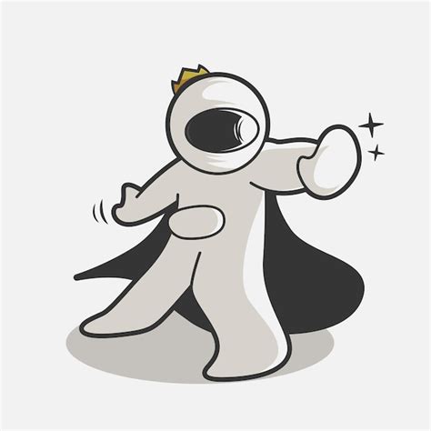 Premium Vector Chibi Astronaut Superhero Pose Art Illustrations