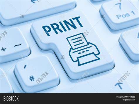 Push Print Button Image Photo Free Trial Bigstock