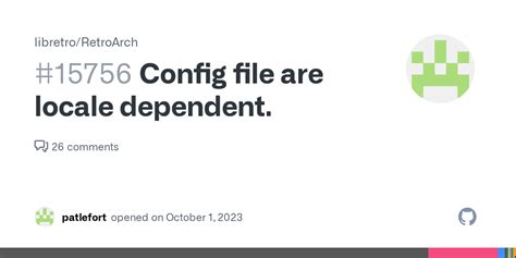 config file are locale dependent · issue 15756 · libretro retroarch