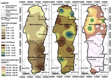 Spatial Distributions Of Total Nitrogen A Carbon To Nitrogen Cn