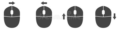 Computer Mouse Icons Vector Left And Right Click Vector Icons Set Of Pressing Different Mouse