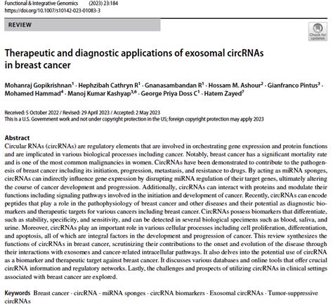 Review In Functional And Integrative Genomics