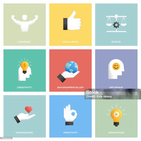 核心價值圖示集向量圖形及更多圖示圖片 圖示 負責任的企業 誠實 Istock
