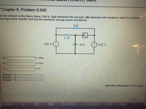 Solved In The Network In The Figure Below Find Zl