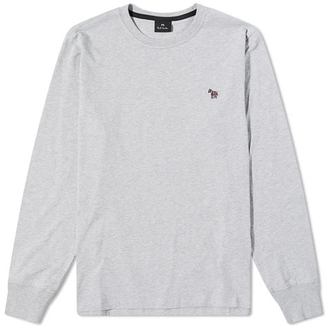 Paul Smith Long Sleeve Zebra Logo T Shirt Grey END