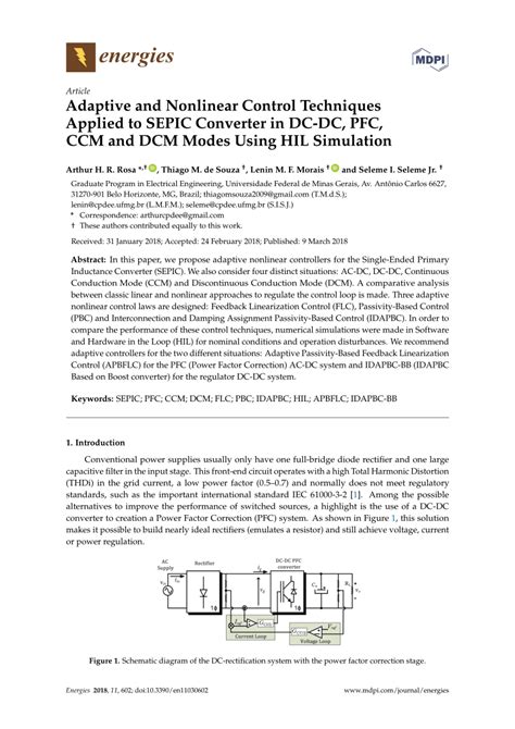 Pdf Adaptive And Nonlinear Control Techniques Applied To Sepic