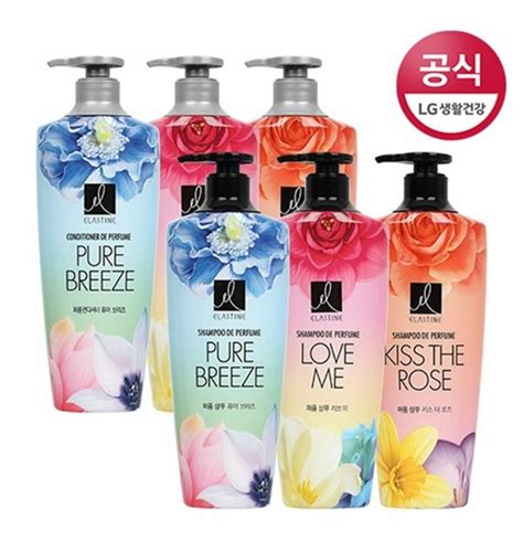 [엘라스틴]퍼퓸 샴푸 컨디셔너 600ml X 6개 러브미 퓨어브리즈 키스더로즈 티몬