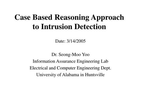 Ppt Case Based Reasoning Approach To Intrusion Detection Powerpoint