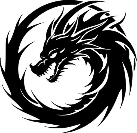 드래곤 미니멀리스트와 플래트 로고 터 일러스트레이션 프리미엄 Ai 생성 벡터