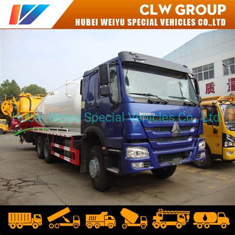 Sinotruk Howo 6x4 371hp 15000liters Sewage Suction Truck Vacuum Sewer