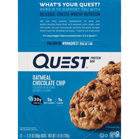 Save On Quest Keto Friendly Oatmeal Chocolate Chip 20g Protein Bar 12