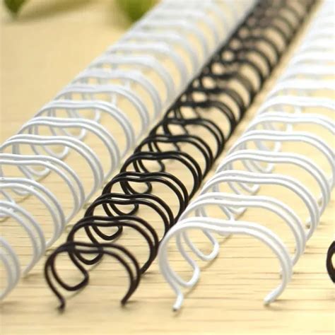 100pcs Double Loop Metal Wire 7 9mm A4 Size 34 Holes 60 Sheets Binding Capacity Black White
