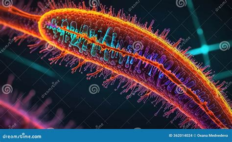 One Bacteriao Of Mycoplasma Pheumoniama Microscopic View Reveals Vibrant Details Of A Bacterium