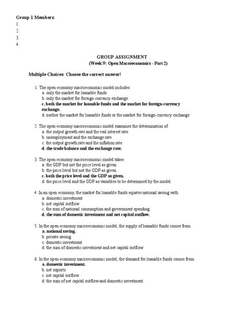 Assignment Week 9 Part 2 Group 1 Download Free Pdf Macroeconomics