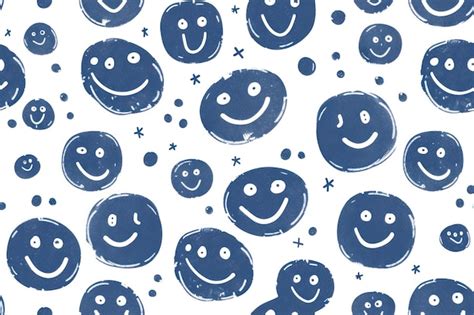 Premium Photo Seamless Smiley Faces Pattern