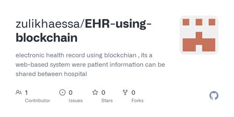 Github Zulikhaessa Ehr Using Blockchain Electronic Health Record Using Blockchian Its A Web