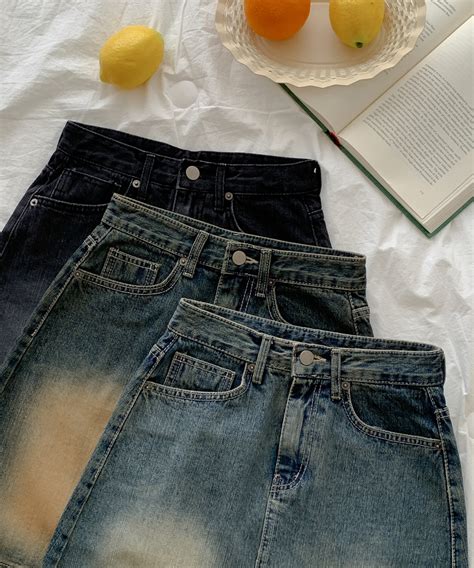 더블유먼트 주문폭주🎉25제작기획💛빈티지 A라인 에이라인 워싱 미디 미니 청 데님 스커트 치마 유니크 캐주얼 페미닌 러블리 데일리룩 사계절