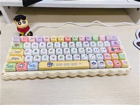 💦（樂淘淘數碼）蠟筆小新主題pbt五面熱昇華鍵帽eoa高度個性可愛女生機械鍵盤鍵帽 蝦皮購物