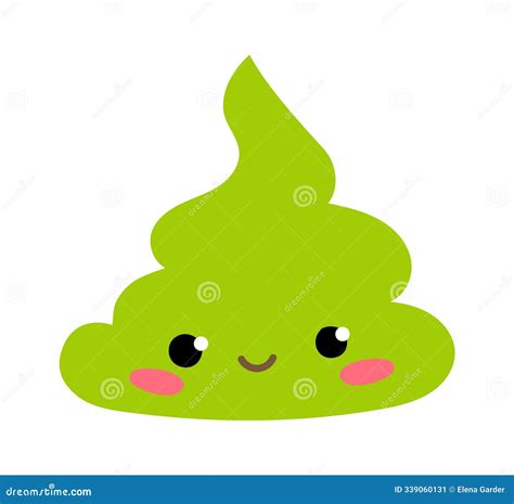 Kawaii Wasabi Sauce Character Vector Cartoon Illustration Stock