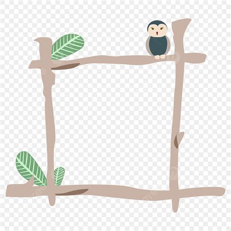 Hand Drawn Branches Branch Branch Border Illustration Green Leaf Trees Tree Border PNG