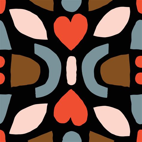 Cute Seamless Texture With Symmetrical Composition Vector Collage
