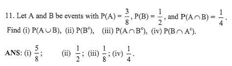 solved let a and b be events with p a 3 8 p b 1 2