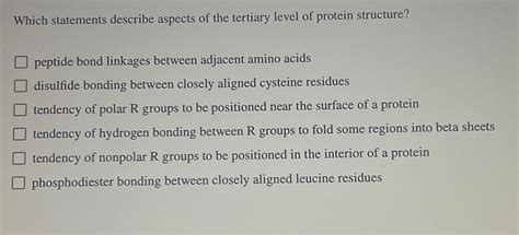 Solved Which statements describe aspects of the tertiary | Chegg.com